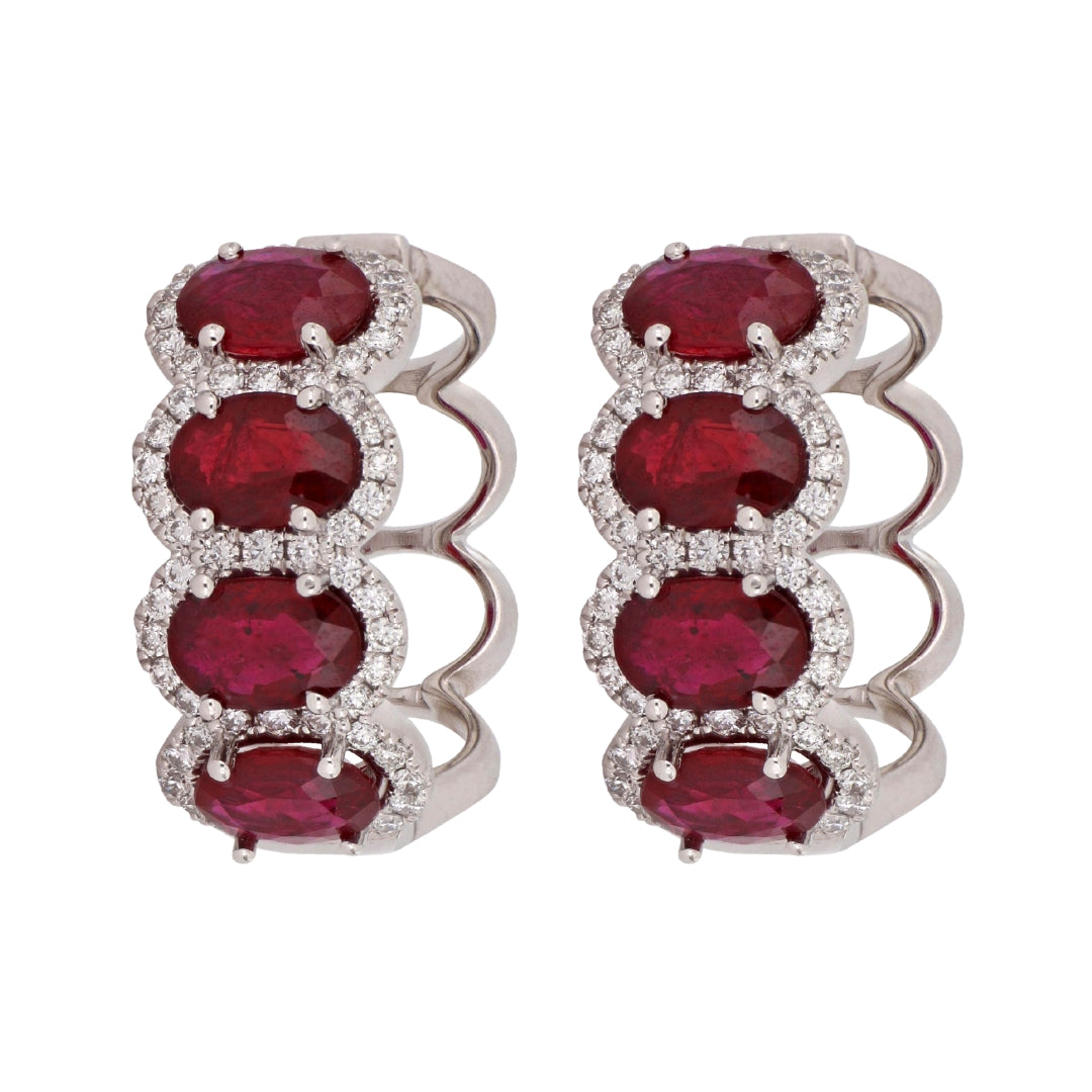 Ruby Earrings (Ruby 4.4 cts. White Diamond 0.6 cts.) – Kay's Fine Jewelry
