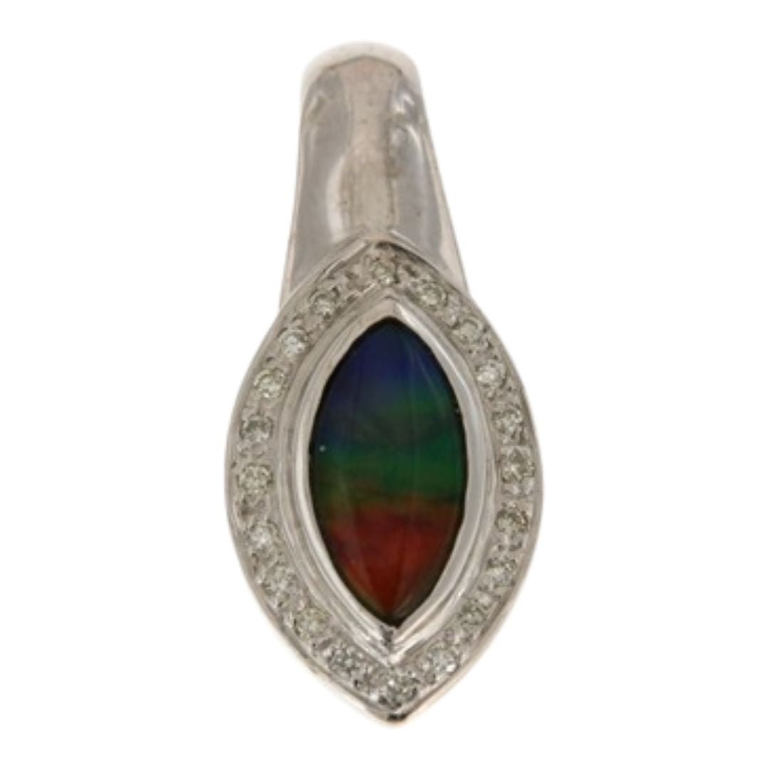 Ammolite Pendant (Ammolite White Diamond 0.14 cts.) – Kay's Fine Jewelry