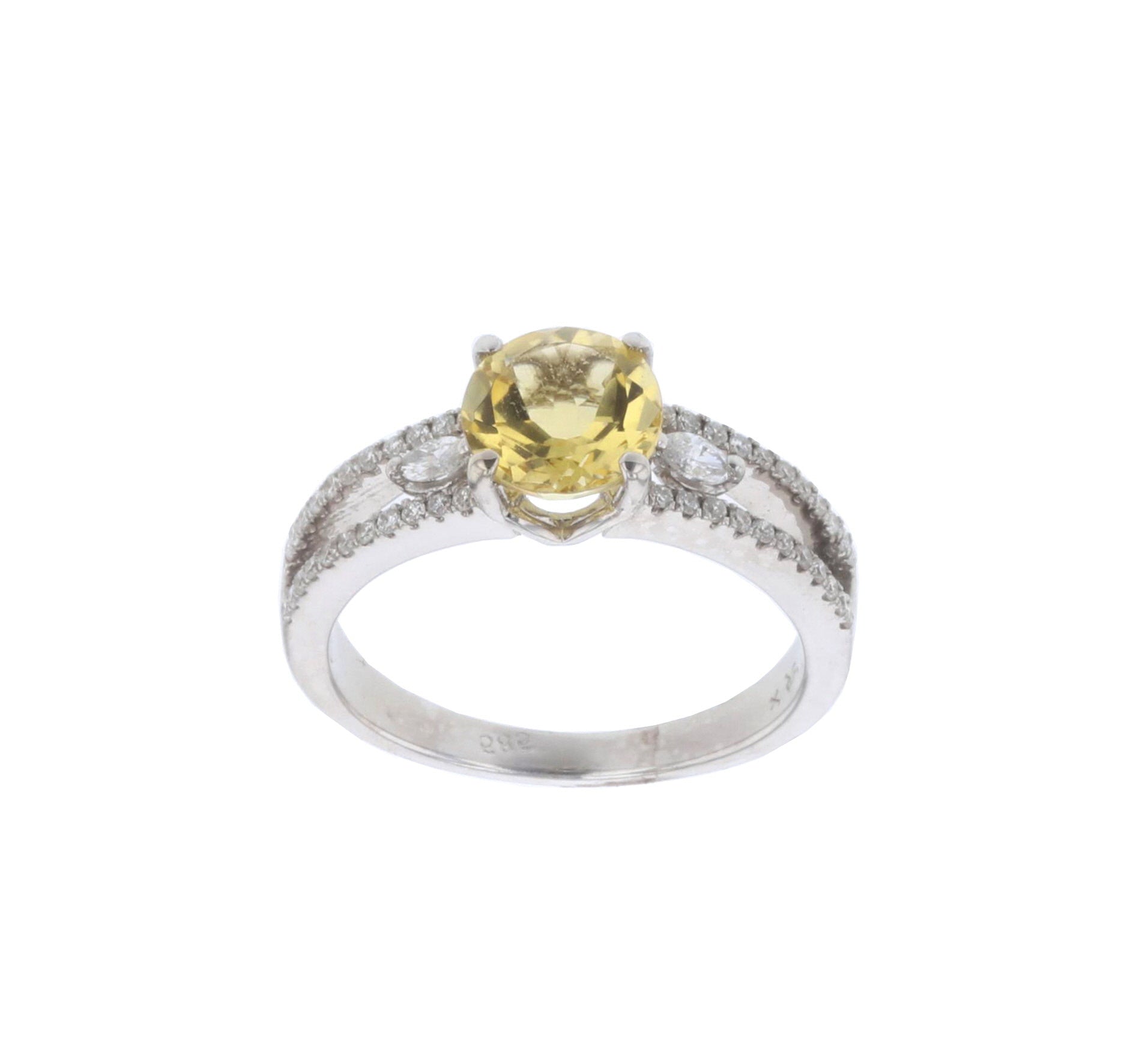 1.2cts. Golden Beryl Ring (White Diamond 0.26cts.) – Kay's Fine Jewelry