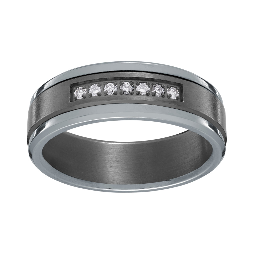 Tantalum & Titanium Men's Ring (White Diamond 0.11 Cts) – Kay's Fine ...