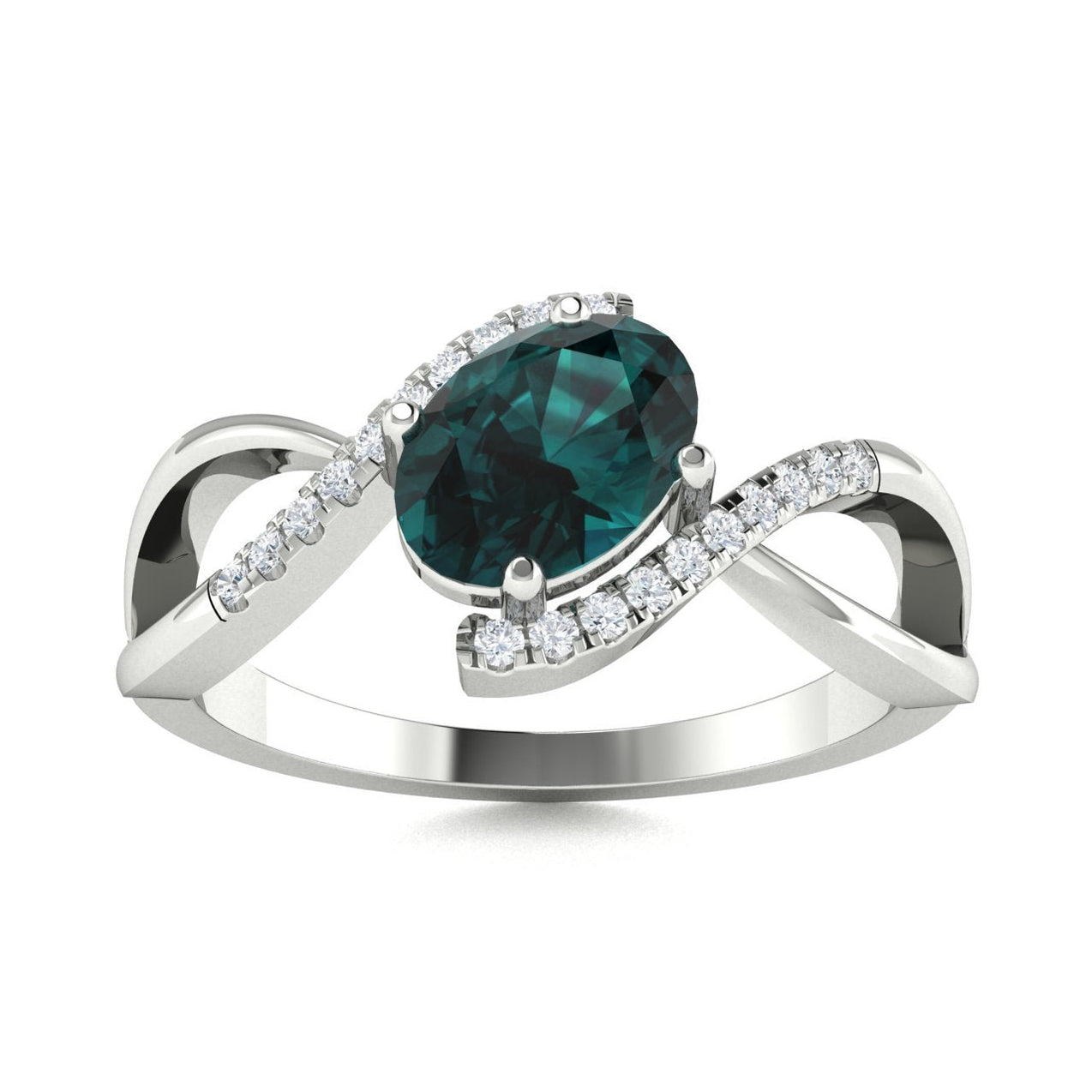 14KT Gold Oval 0.91ct Alexandrite and 0.08ct Diamond Ring — Kay's Fine ...