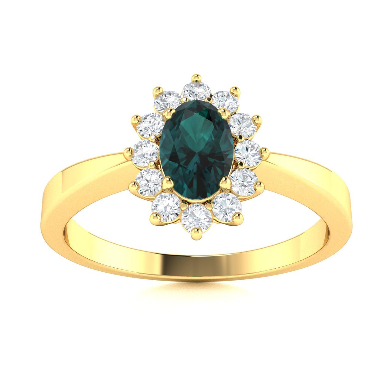14KT Gold Oval .5ct Natural Alexandrite & .22ct Diamond Ring — Kay's ...