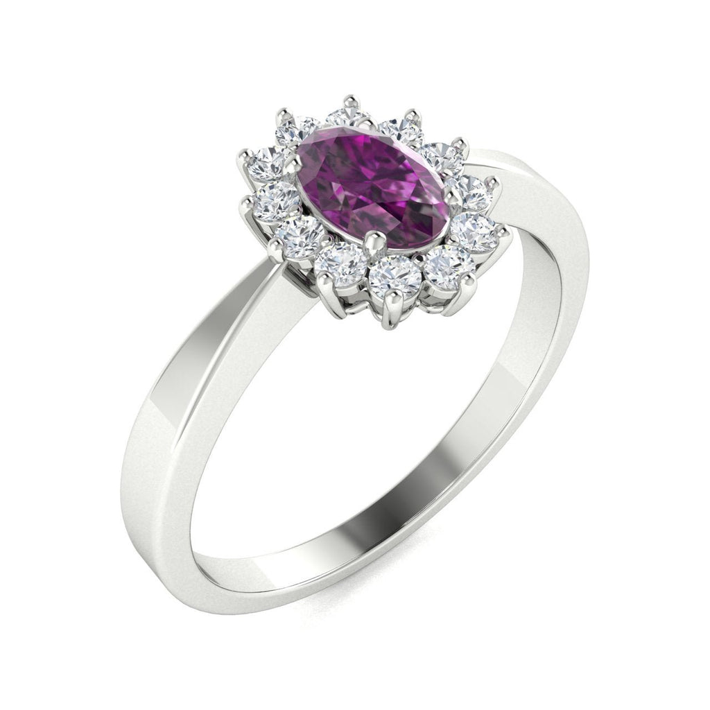 14KT Gold Oval .5ct Natural Alexandrite & .22ct Diamond Ring — Kay's ...