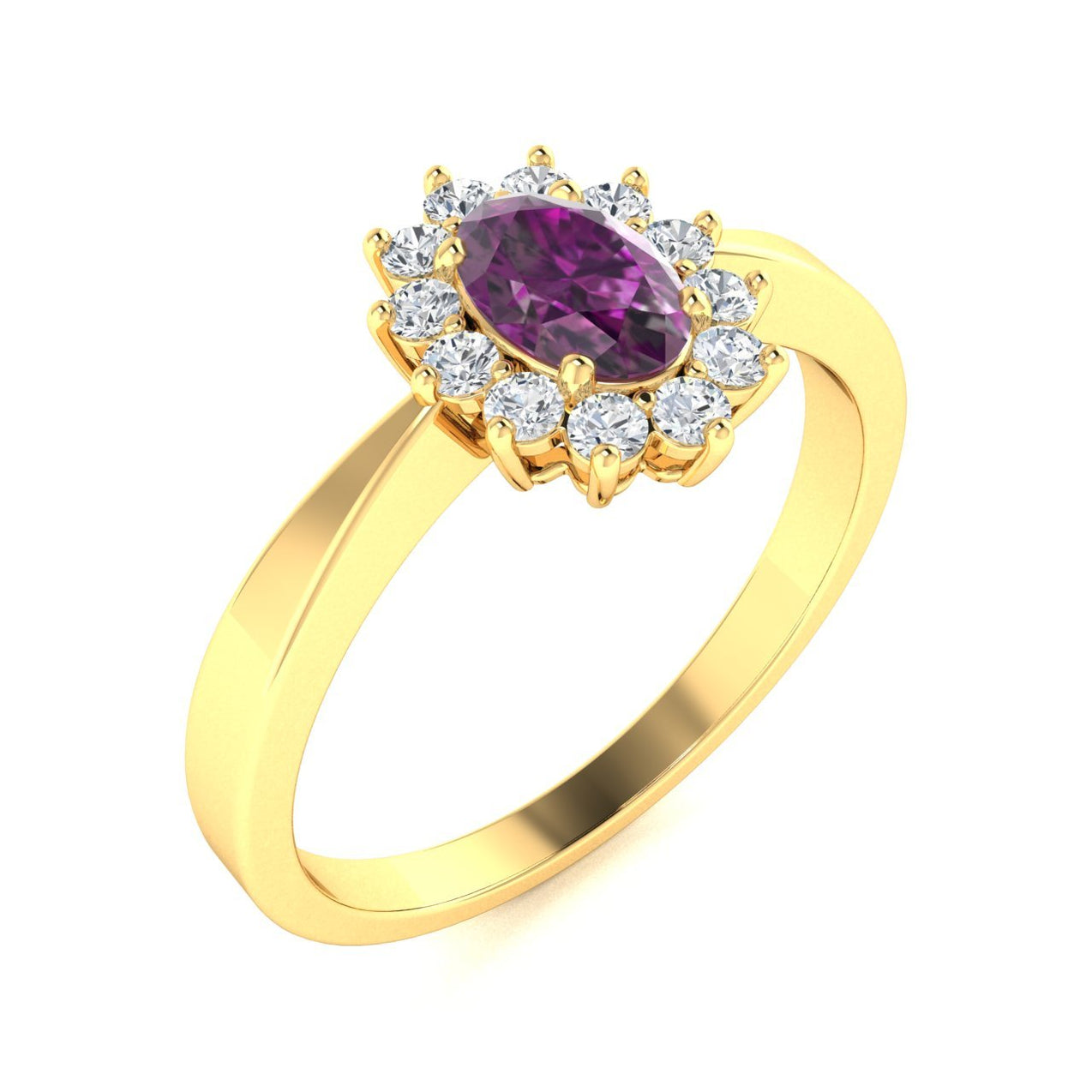 14KT Gold Oval .5ct Natural Alexandrite & .22ct Diamond Ring — Kay's ...